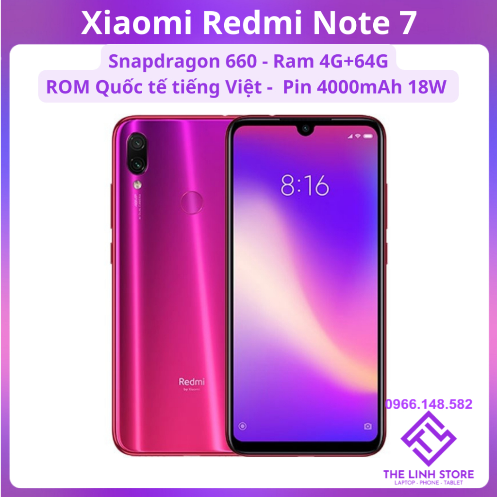 Điện thoại Xiaomi Redmi Note 7 Rom quốc tế - Snapdragon 660 Camera 48Mp | Shopee Việt Nam