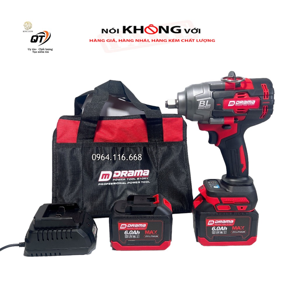 Máy siết bulong pin DRAMA D5600, Lực siết 1880Nm, Động cơ Không chổi than Chân pin phổ thông 4cm ...