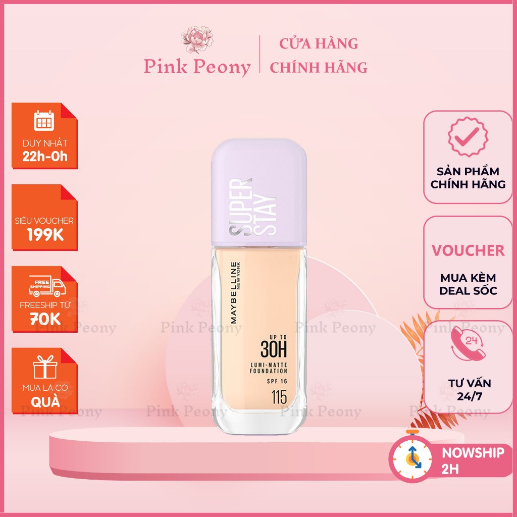Kem nền Maybelline Superstay Lumi Matte 30H Che Phủ Siêu Nhẹ, Bắt Sáng ...