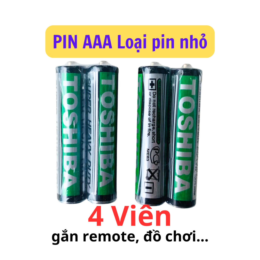 Pin AAA Toshiba 1.5v, Pin 3A dùng cho remote, đồ chơi trẻ em | Shopee ...