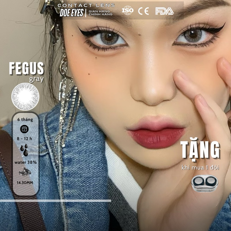 Kính áp tròng DOE EYES - LENS XÁM DOUYIN - 1 CHIẾC (TƯƠNG ỨNG 1 BÊN MẮT ...
