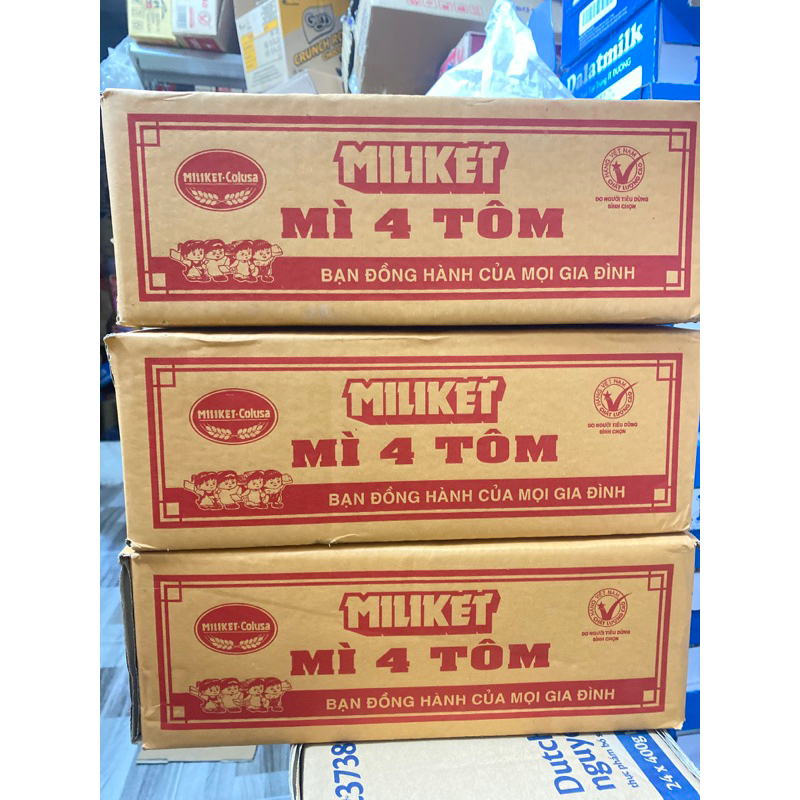 Thùng 30 Gói Mì Miliket 4 Tôm (30 gói x 80g) | Shopee Việt Nam