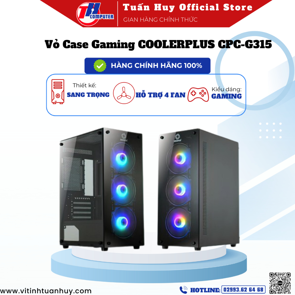 Vỏ/ Case máy tính Gaming COOLERPLUS CPC-G315 sẵn 4 Fan Led | Shopee Việt Nam