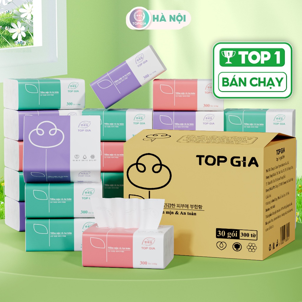 Giấy ăn rút TopGia cao cấp thùng 30 gói nhỏ tiện lợi cho cuộc sống hàng ...