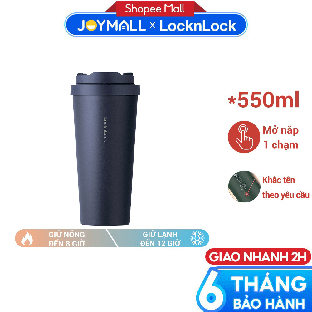 Ly giữ nhiệt LocknLock 550ml Xanh Navy LHC3249NVY, Hàng chính hãng, thép không gỉ - JoyMall ...