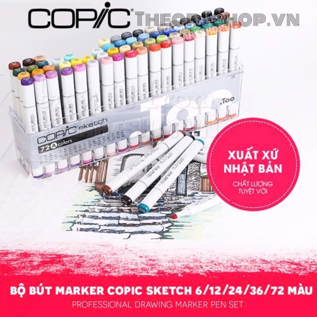 Bộ marker COPIC Sketch 24/36/72 màu - COPIC Sketch Marker Set 24/36/72 colors | Shopee Việt Nam
