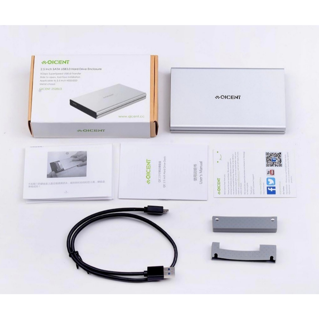 Box ổ cứng chính hãng QICENT 2528U3/ 2528C3 NHÔM CAO CẤP chuẩn SATA 3.0 ...