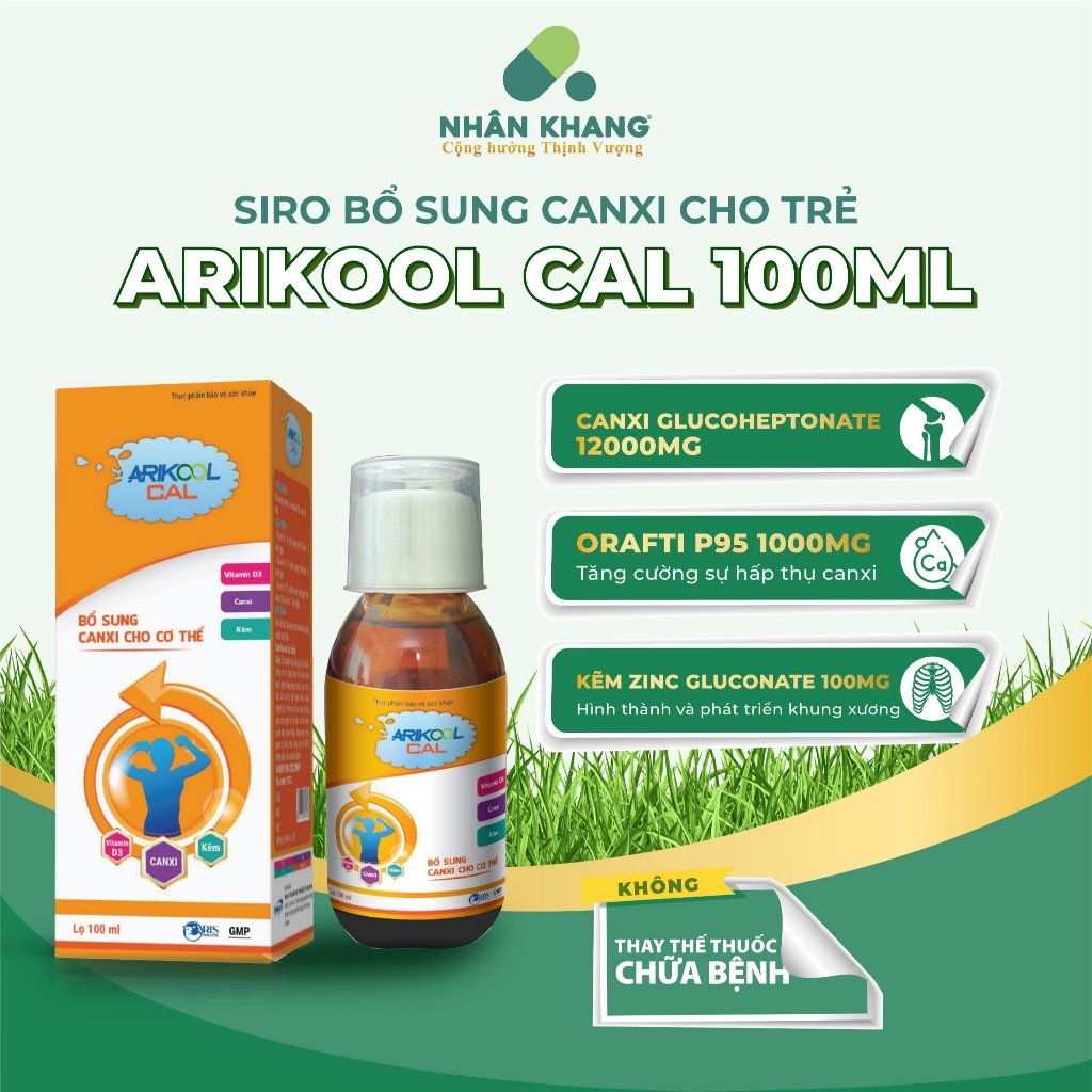 Siro Canxi Nhân Khang tăng chiều cao cho trẻ bổ sung vitamin D3 100ml | Shopee Việt Nam