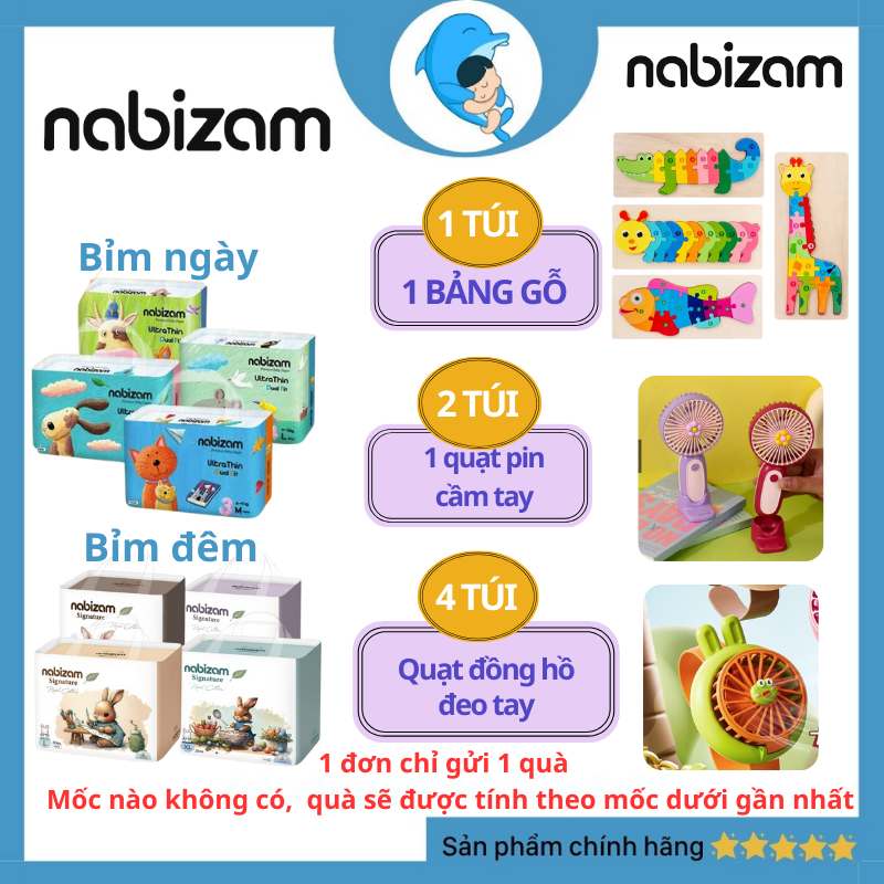 Tã/Bỉm dán quần Nabizam Ultra Thin/ Magic Soft/Signature nội địa Hàn đủ ...