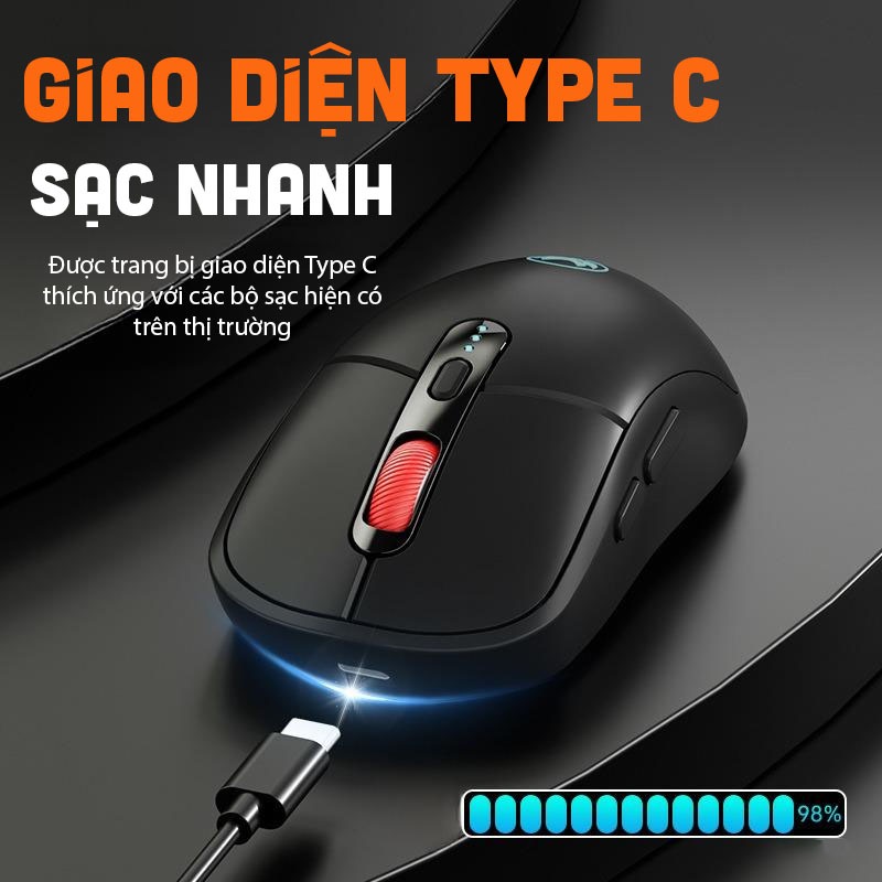 Chuột Gaming Atas F30 - Silent- 3 MODE Không dây Bluetooth - Pin sạc ...