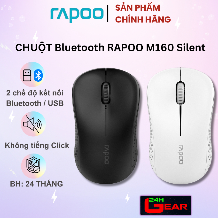 Chuột không dây Rapoo M160 Silent không tiếng ( Kết Nối Bluetooth 3.0/4.0 vs USB 2.4Ghz ...