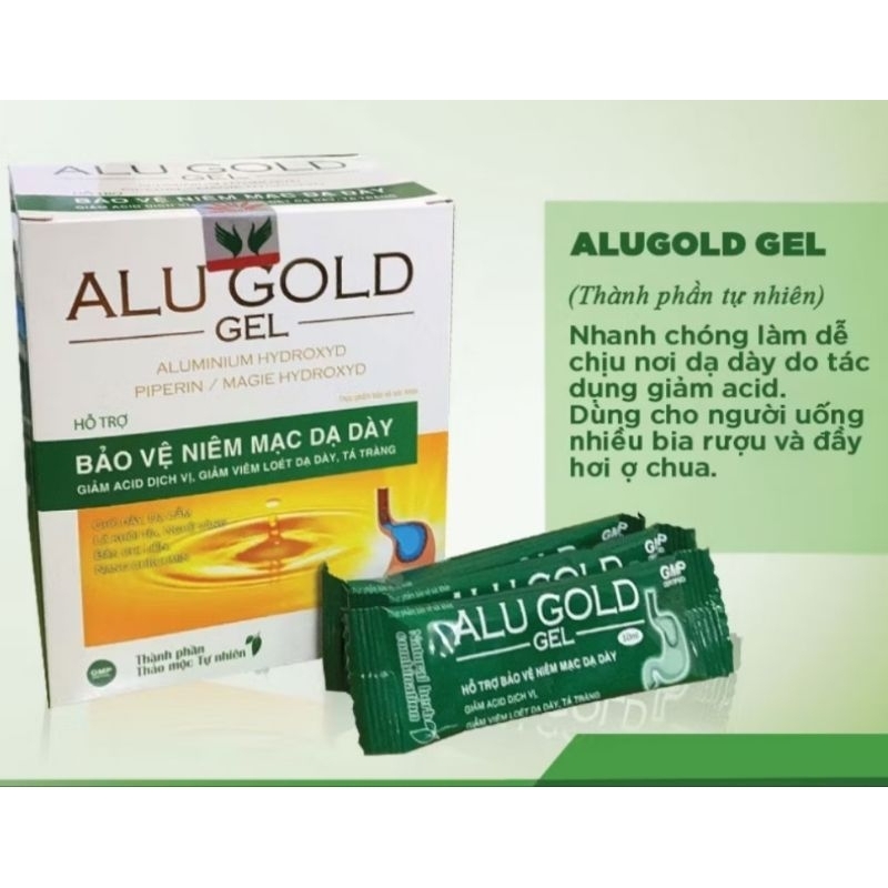 ALU GOLD GEL - Hỗ trợ bảo vệ niêm mạc dạ dày - Hộp 20 gói x 10ml ...