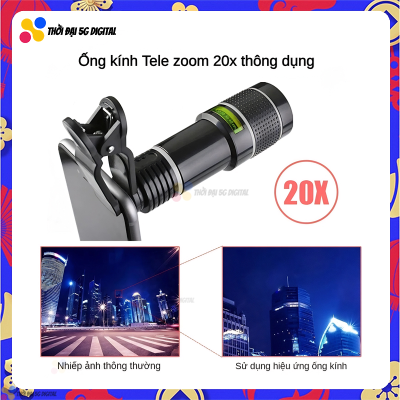 Ống Kính Tele Zoom 20X Phổ Quát Ống Kính Camera Điện Thoại Di Động Bên ...