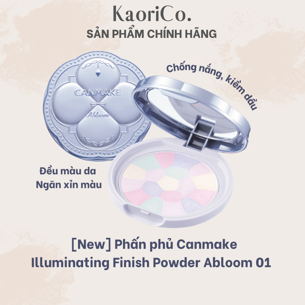 [Mẫu mới 2024] Phấn phủ Canmake Illuminating Finish Powder Abloom 01 Nhật Bản đa sắc, chống nắng ...