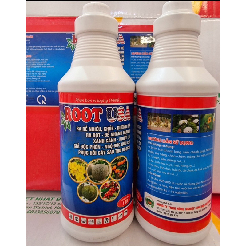 phân bón Root Usa chuyên kích rễ ra rễ trắng đất 1 lít pha 800 lít nước ...