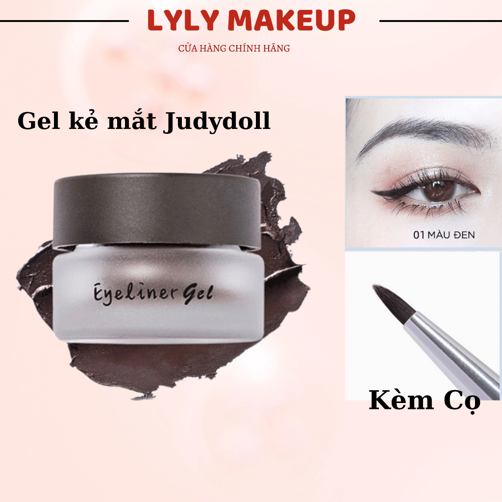 Gel kẻ mắt Judydoll Eyeliner Gel Lâu trôi Bền màu Chống lem 3g kèm cọ kẻ mắt | Shopee Việt Nam