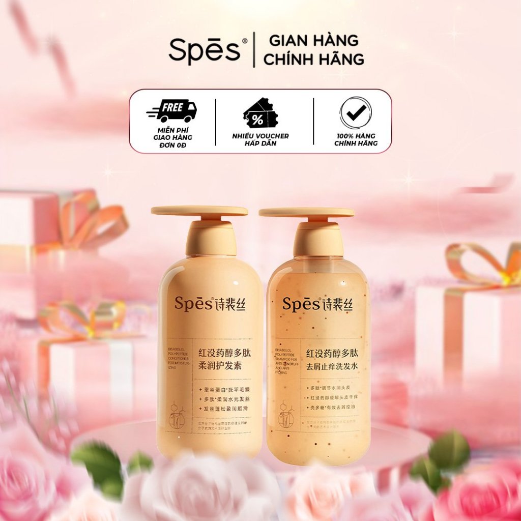 Dầu gội, dầu xả sạch gàu SPES Polypeptide dưỡng ẩm kiềm dầu giảm ngứa ...