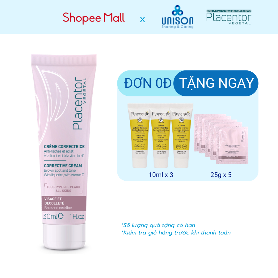 Kem Giảm Đốm Nâu, Thâm Nám Placentor Corrective Cream 30ml Unison ...