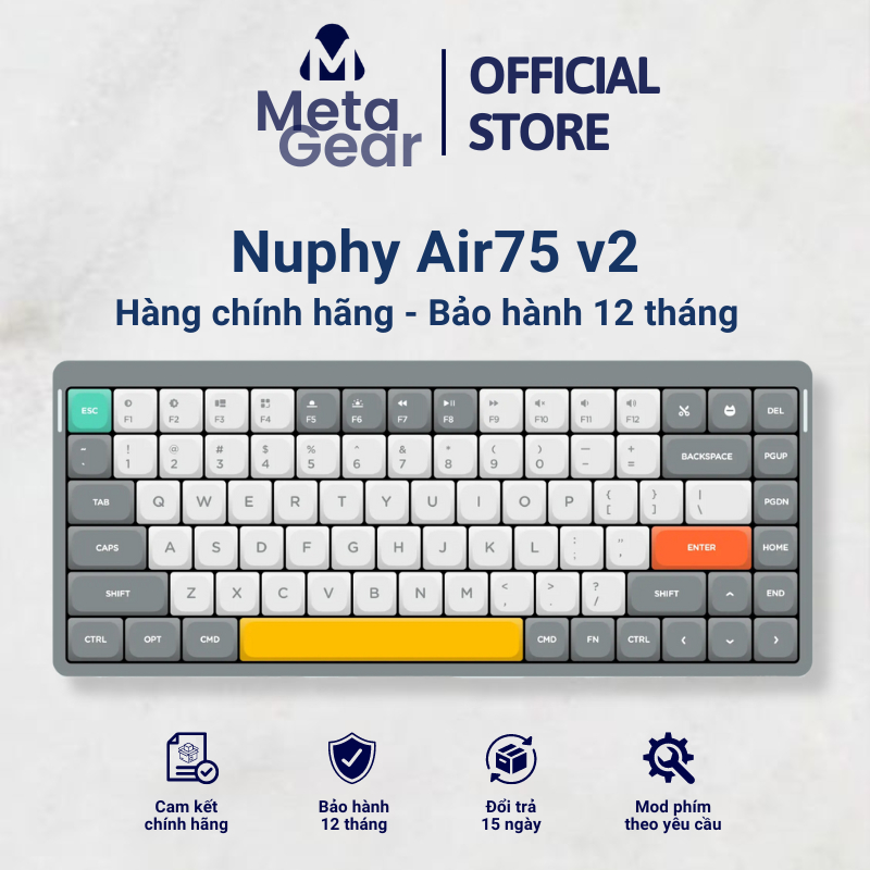 Bàn phím cơ Nuphy Air75 V2, Nuphy Air 75 V2 Chính Hãng Bảo hành 12 ...