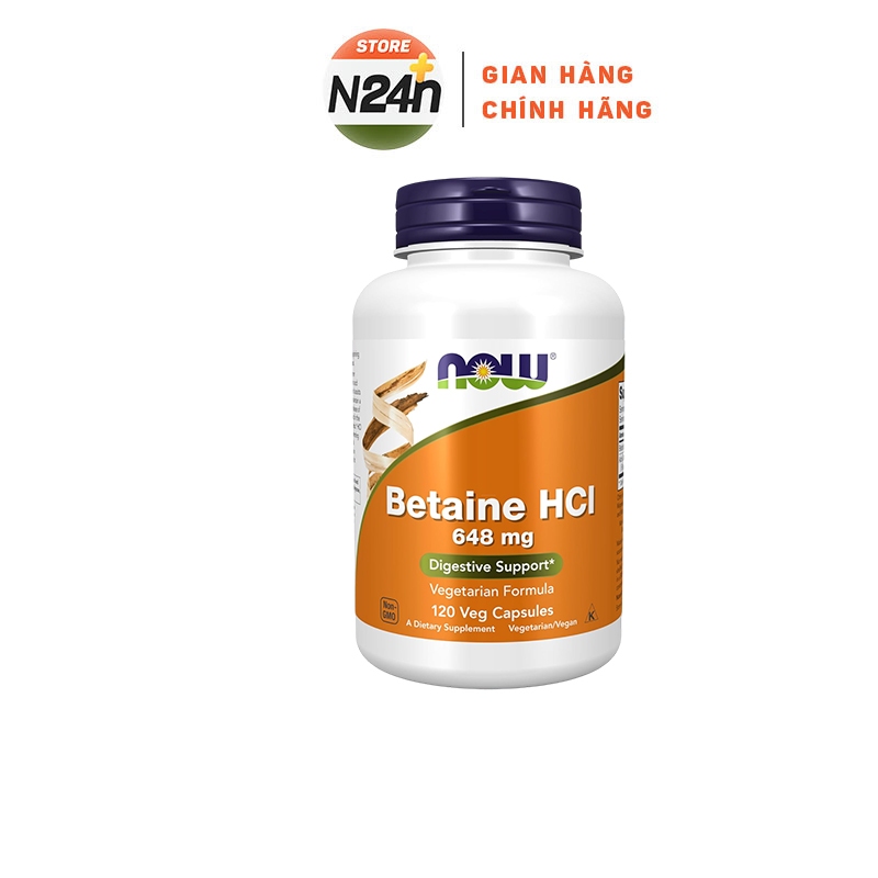 Hỗ Trợn Sức Khỏe Đư ờng R uột, Cải Thiện Hệ Tiê u Hó a NOW BETAINE HCL ...