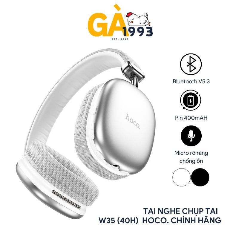 Tai Nghe Chụp Tai Hoco W35 Pin Siêu Trâu 40h, Bluetooth V5.3, Kiểu Dáng Sang Trọng - | Shopee ...