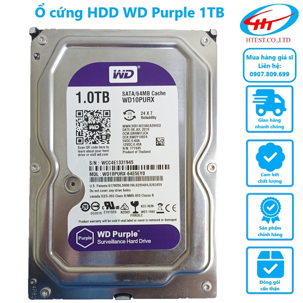 Ổ cứng HDD WD Purple 1TB WD10PURZ – Hàng Chính Hãng | Shopee Việt Nam