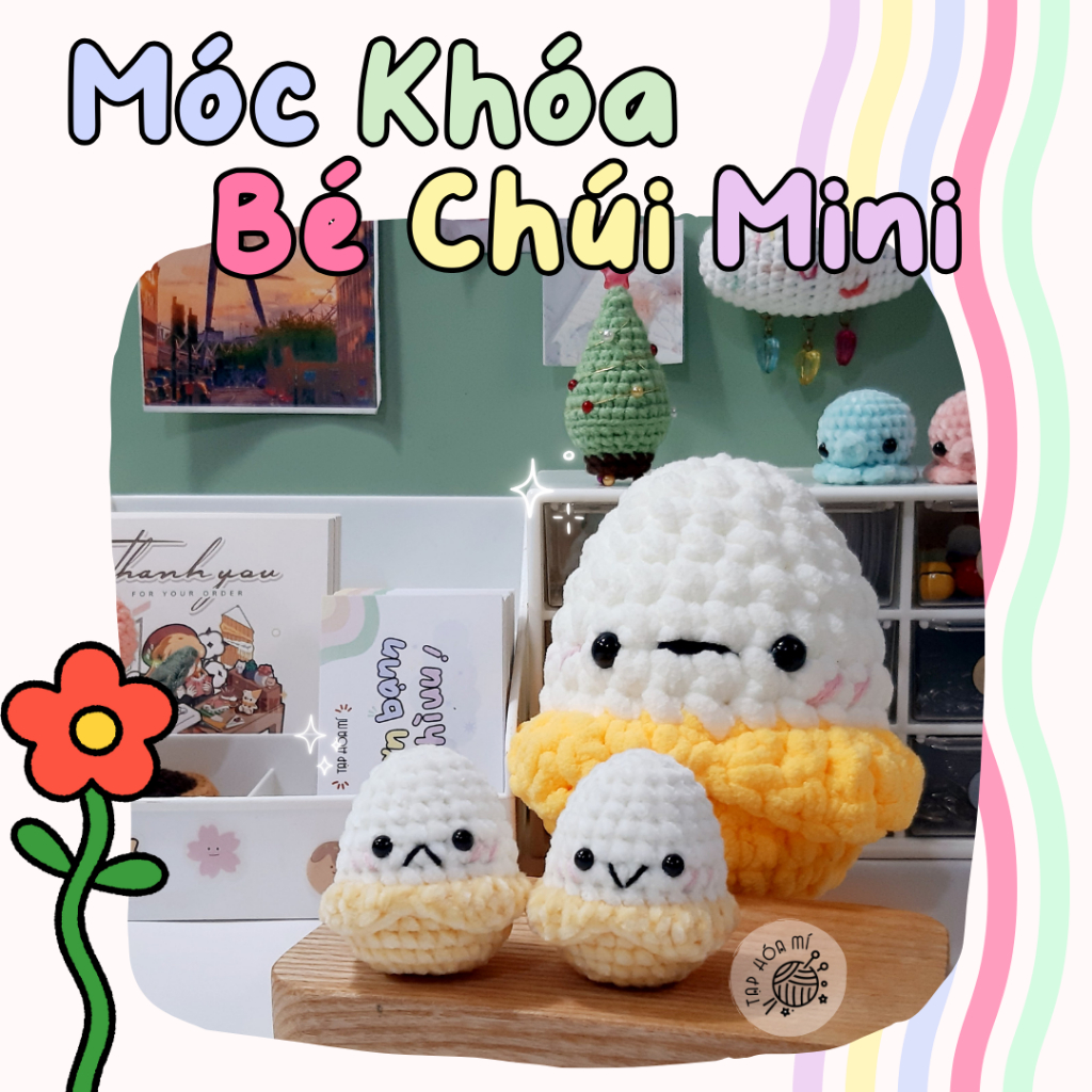 MÓC KHÓA BÉ CHÚI/CHUỐI MINI LEN HANDMADE SIÊU ĐÁNG YÊU PHÙ HỢP LÀM QUÀ ...