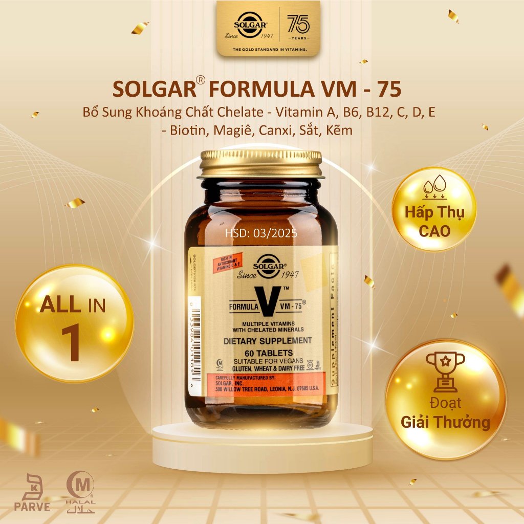 [HSD 08/2025][QUÀ TẶNG KHÔNG BÁN] Viên Uống Solgar Formula VM-75 - Siêu ...