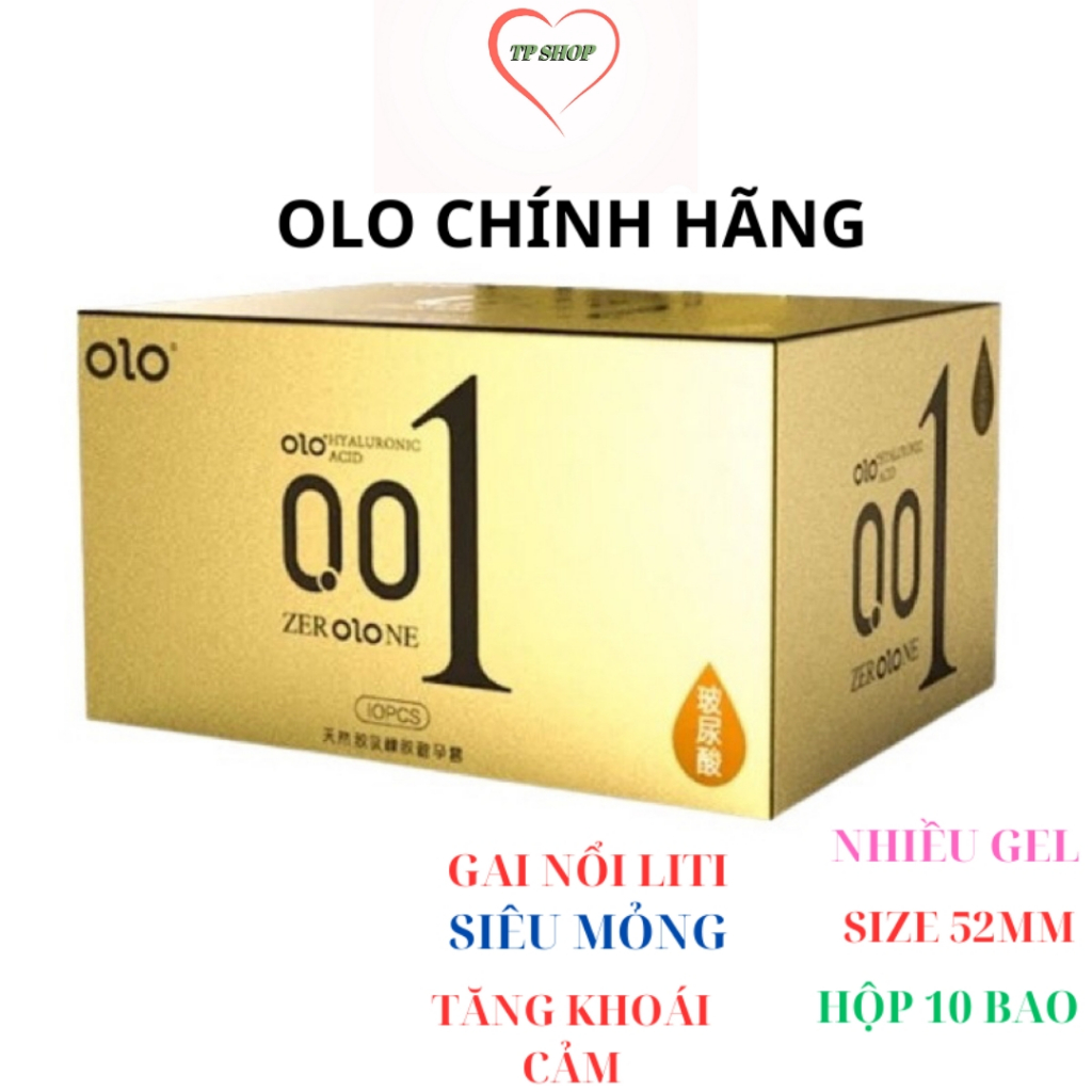 Bao cao su OLO vàng siêu mỏng 0.01 gân gai liti size 52mm | Shopee Việt Nam