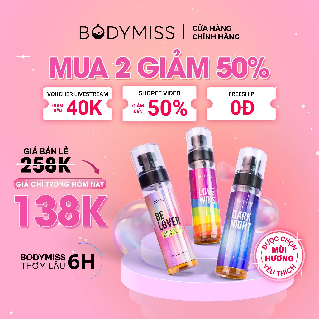 [MUA 2 CHAI GIẢM 50%] Body Mist Nam Nữ Unisex Bodymist Chính Hãng Thơm ...