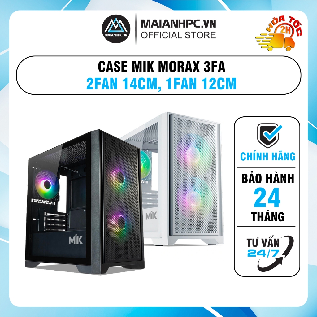 Vỏ Case MIK MORAX 3FA Black (Sẵn 3 Fan ARGB) 2fan 14cm, 1fan 12cm | Shopee Việt Nam
