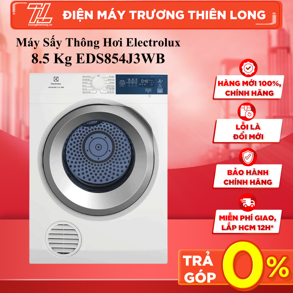 EDS854J3WB - Máy sấy thông hơi Electrolux 8.5 kg Mới 2022 - GIAO TOÀN ...