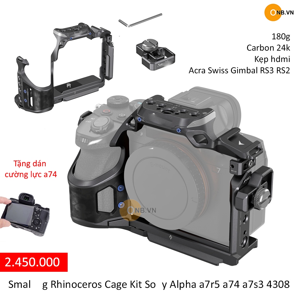 Small-Rig Rhinoceros Cage Khung máy ảnh Sony Alpha a7r5 a74 a7s3 a7r4 ...