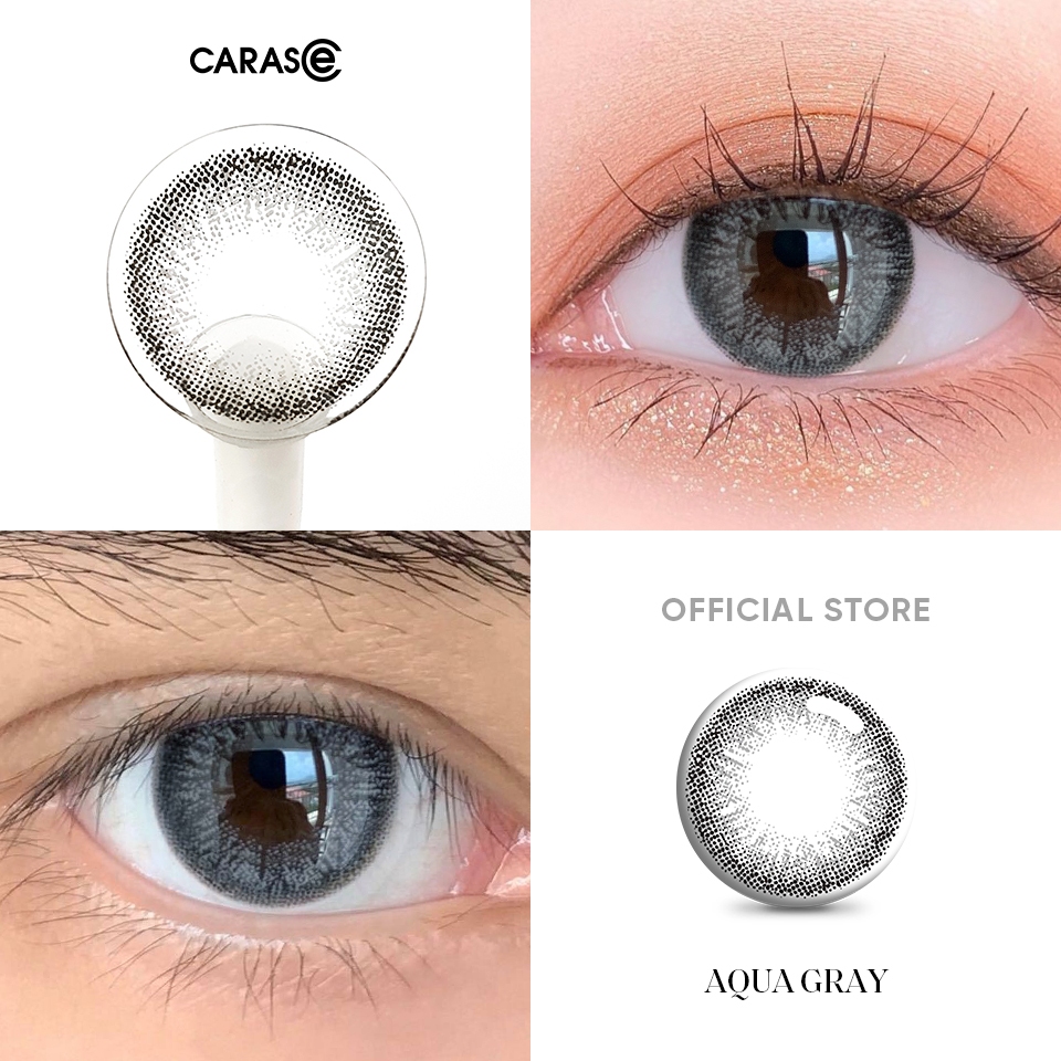Kính áp tròng khoá ẩm 8H 3 Tháng Màu Xám CARASE, Lens cận AQUA GRAY (1 ...