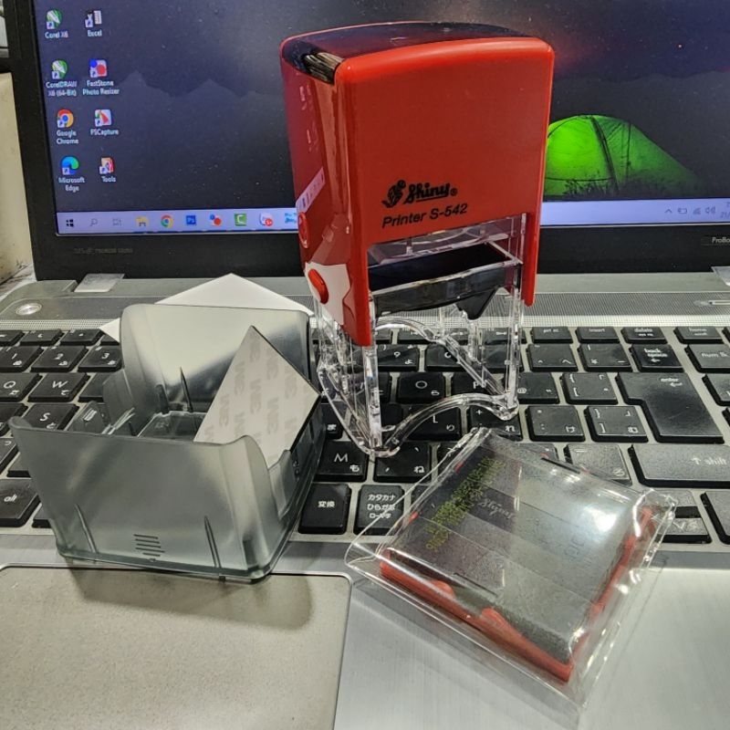 Con dấu Shiny S542 có nắp đậy dùng thay dấu tròn công ty | Shopee Việt Nam