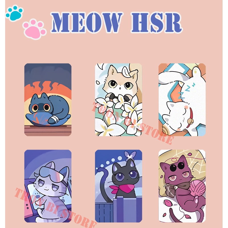 Card Meow HSR 5,5 x 8,5 cm 2 mặt kim tuyến có bo góc | Shopee Việt Nam