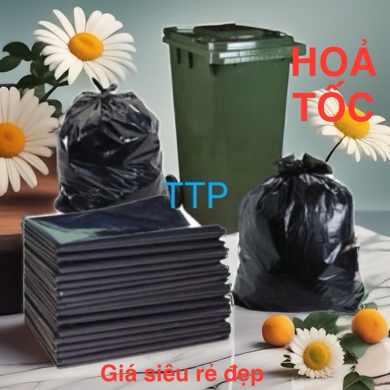 (10 kg) Túi(bao) rác đen dẻo công nghiệp: 70x90, 80x100, 90x120 ...