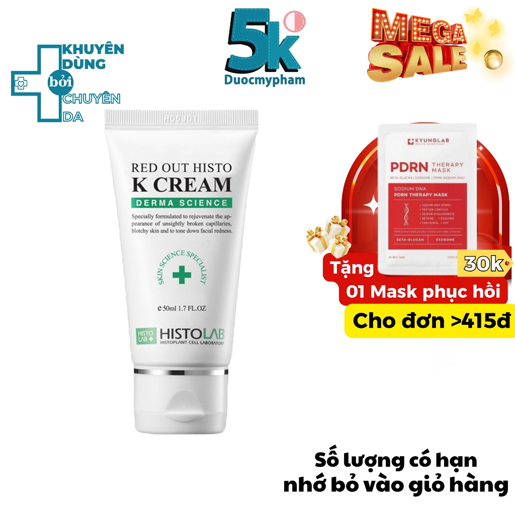 Kem tái tạo phục hồi HISTOLAB- Red Out Histo K Cream sau MTS, PRP HISTOLAB (12ml-50ml) | Shopee ...