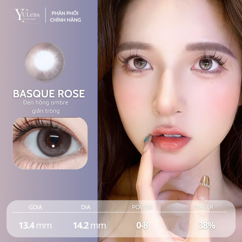 Kính áp tròng Black Pink [BASQUE ROSE] Lens Douyin hồng đen giãn nhẹ có độ cận từ 0-8 | Yu lens ...