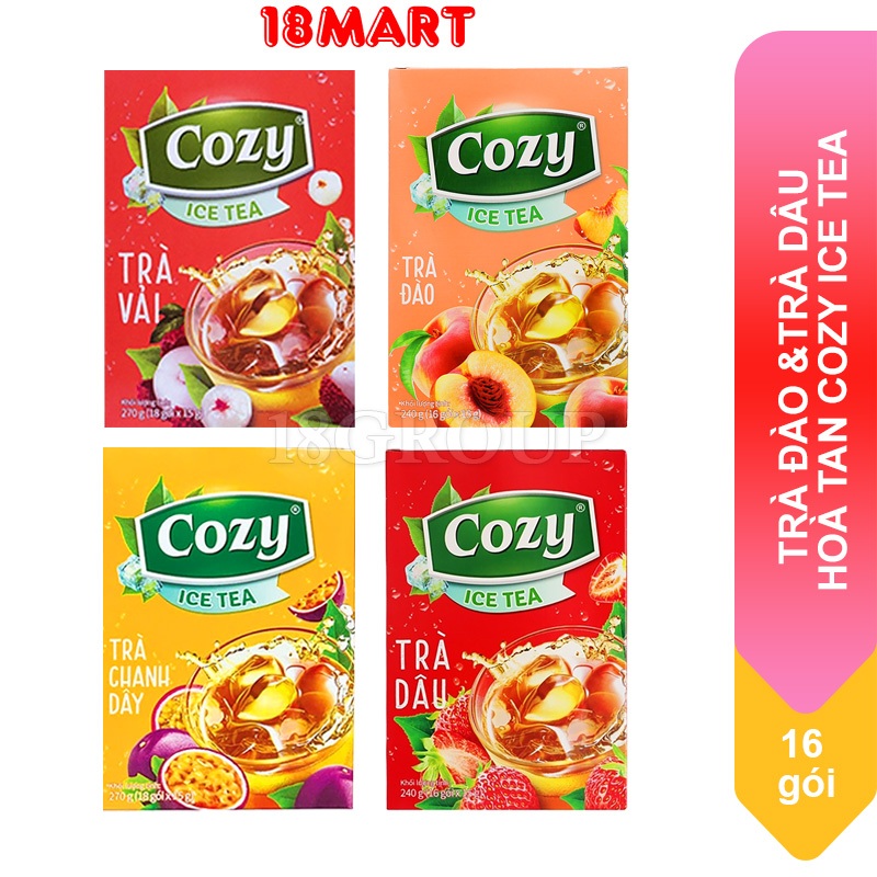 TRÀ HOÀ TAN COZY ICE TEA ĐỦ MÙI (HỘP 16gói x 15g) | Shopee Việt Nam