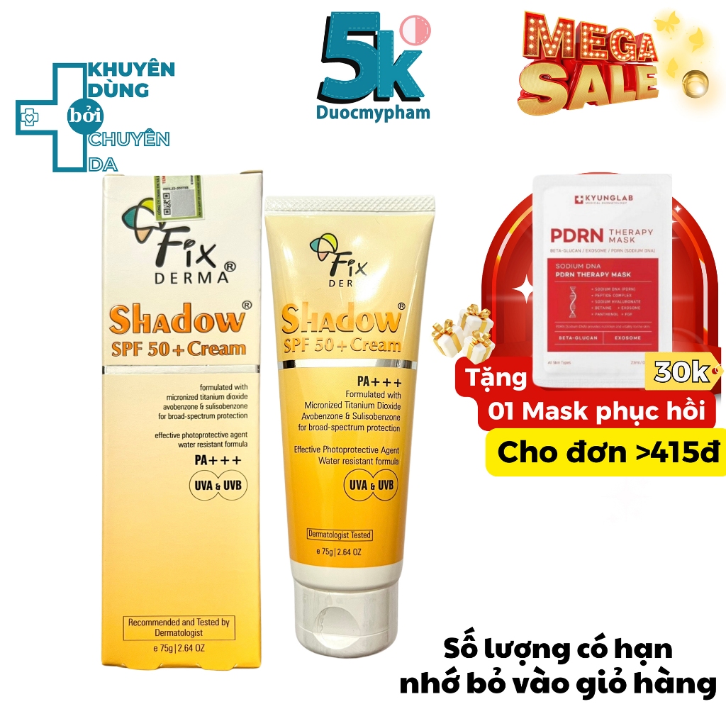 Kem Chống Nắng Fixderma Shadow SPF 50+ Cream 75g | Shopee Việt Nam