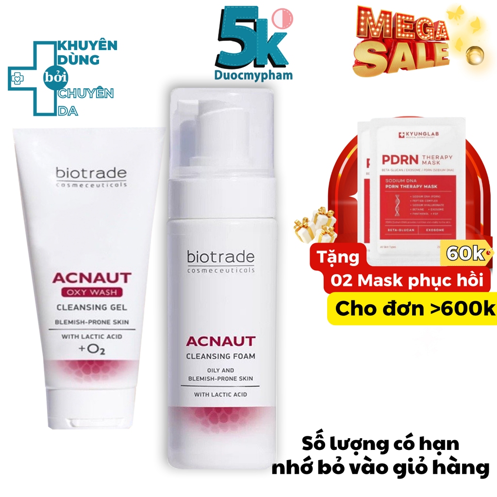 Sữa rửa mặt Biotrade Acnaut Cleansing Dạng Foam và Gel - Làm sạch sâu ...