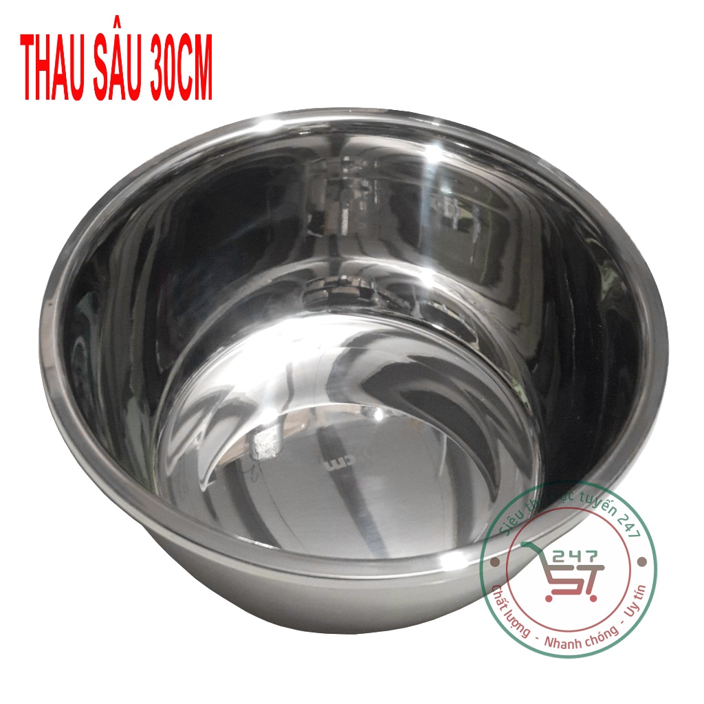 Thau inox 201 sâu lòng trộn salad đa năng kích thước 30cm tiện dụng ...