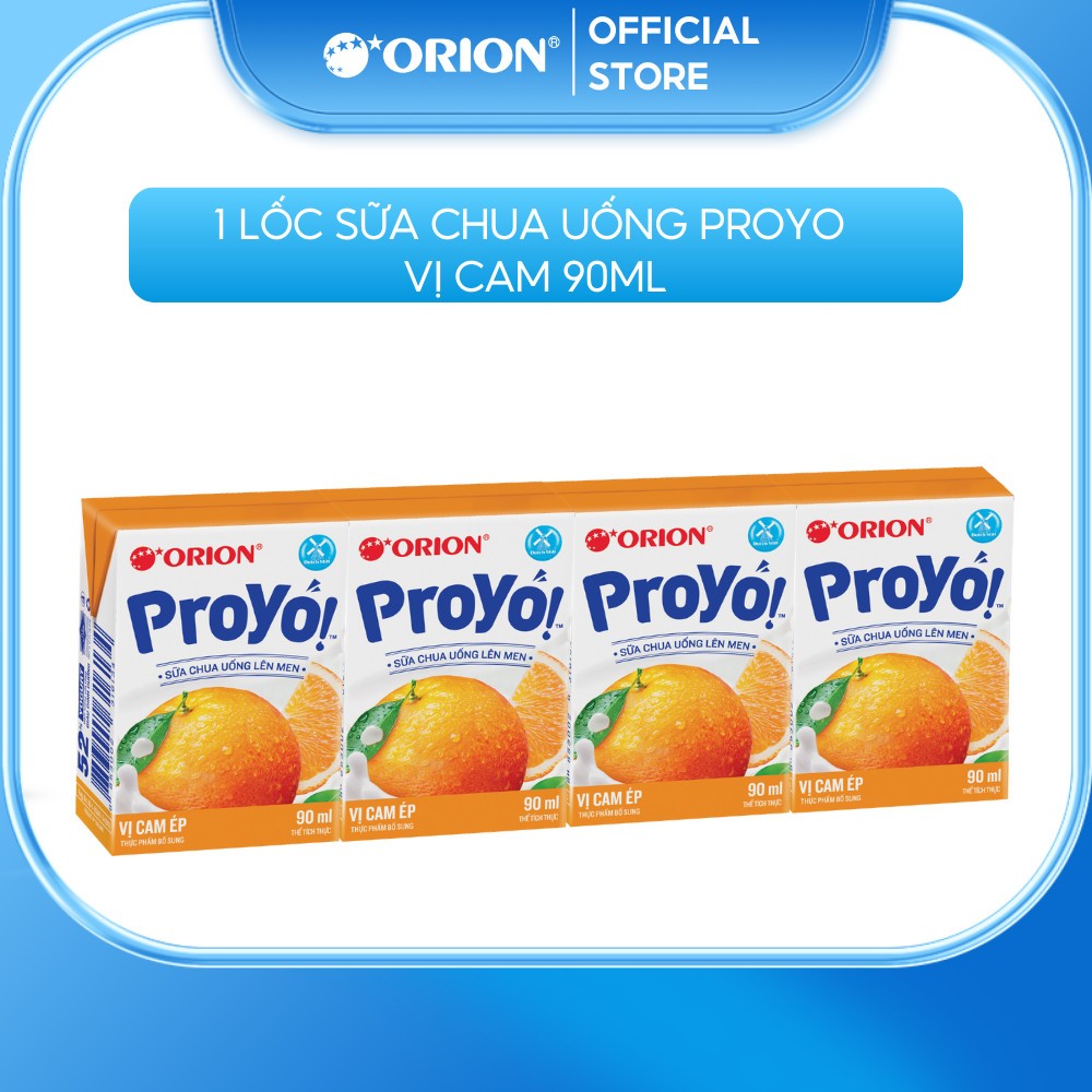 Lốc 4 hộp Sữa Chua Uống ORION ProYo vị Cam Ép 90ML | Shopee Việt Nam