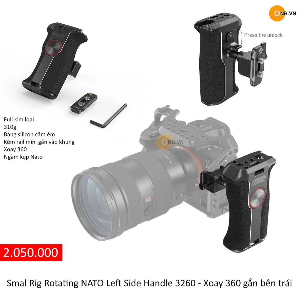 Small -Rig Rotating NATO Handle Left Side Tay cầm gắn hông khung 3260 ...