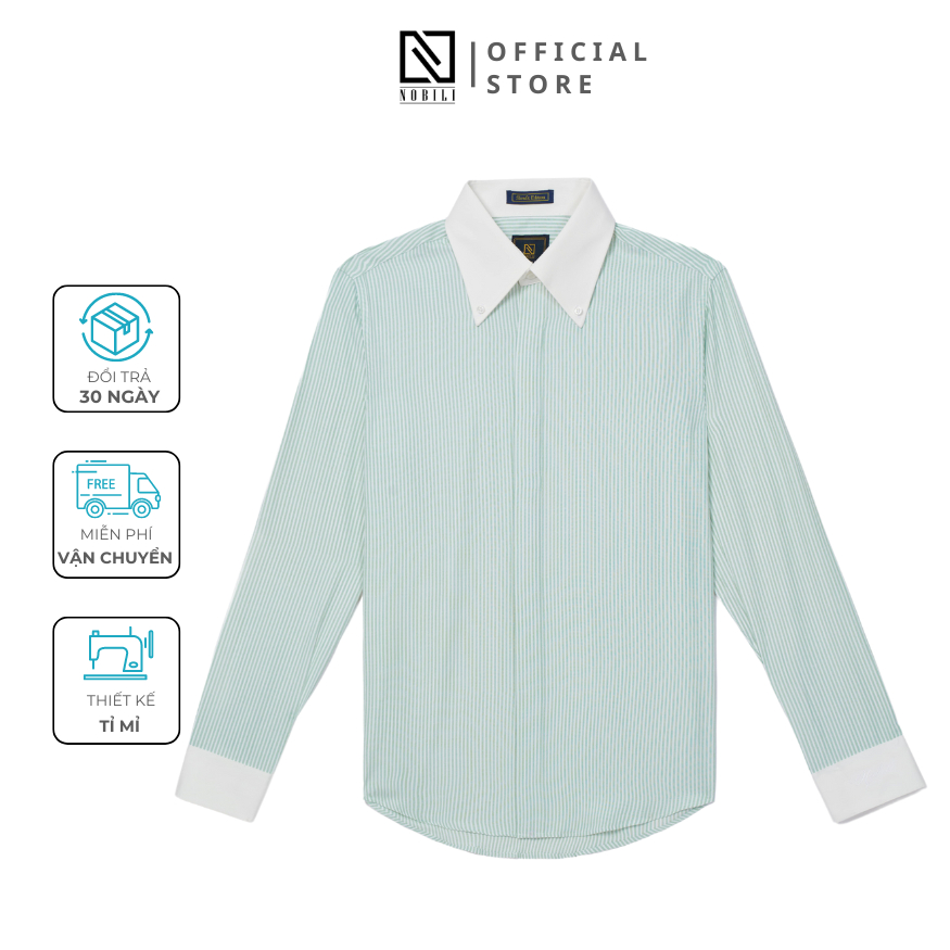 Áo sơmi nam WINCHESTER cổ BUTONDOWN trắng kẻ dọc xanh mint cao cấp – NOBILI SMD135 | Shopee Việt Nam