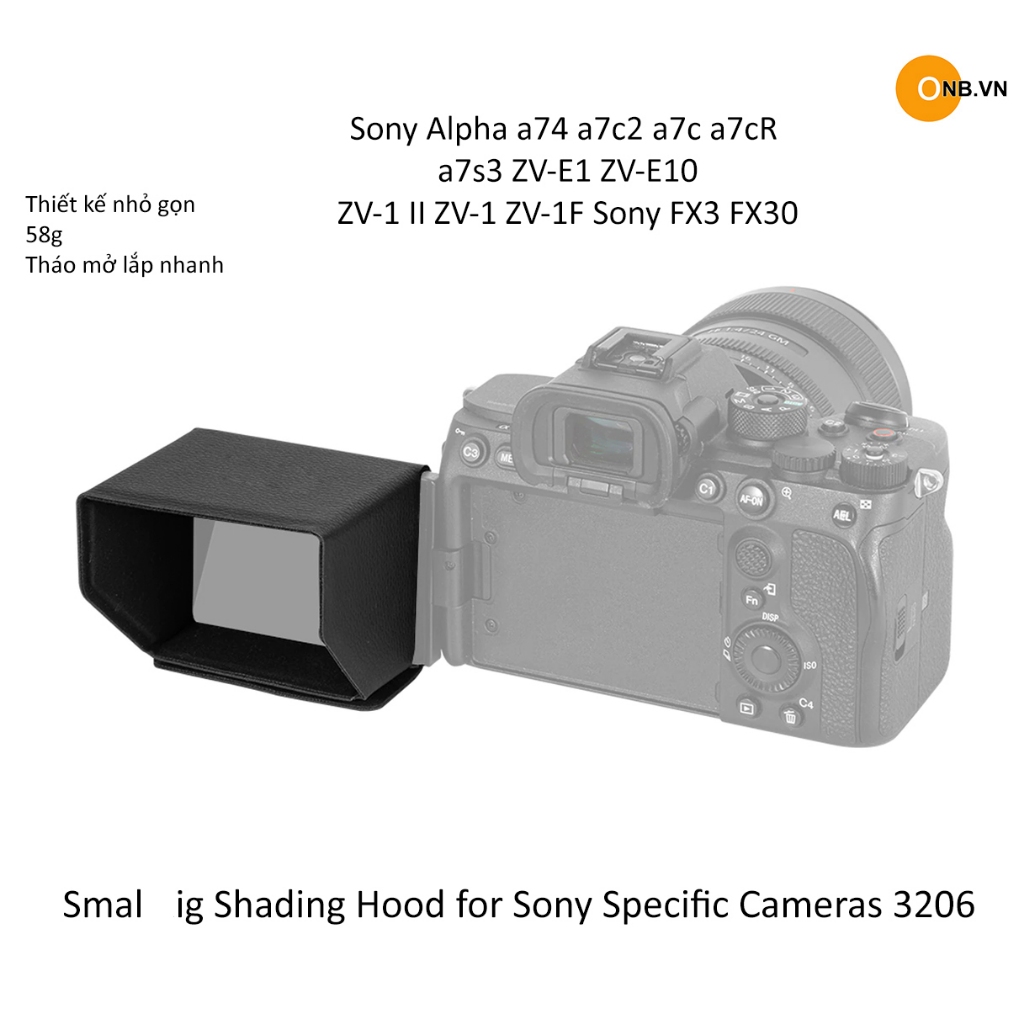 Small -Rig Sunhood - Che nắng màn hình Sony A7S3/ A7C/ ZV-1/ FX3 code 3206 | Shopee Việt Nam