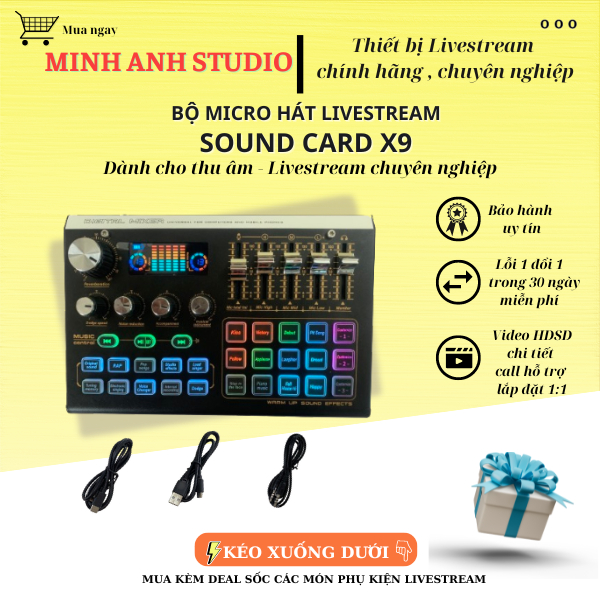 Sound Card X9 Hát Livestream Dòng Có Auto-Tune, Có Nguồn 48v Chuyên ...