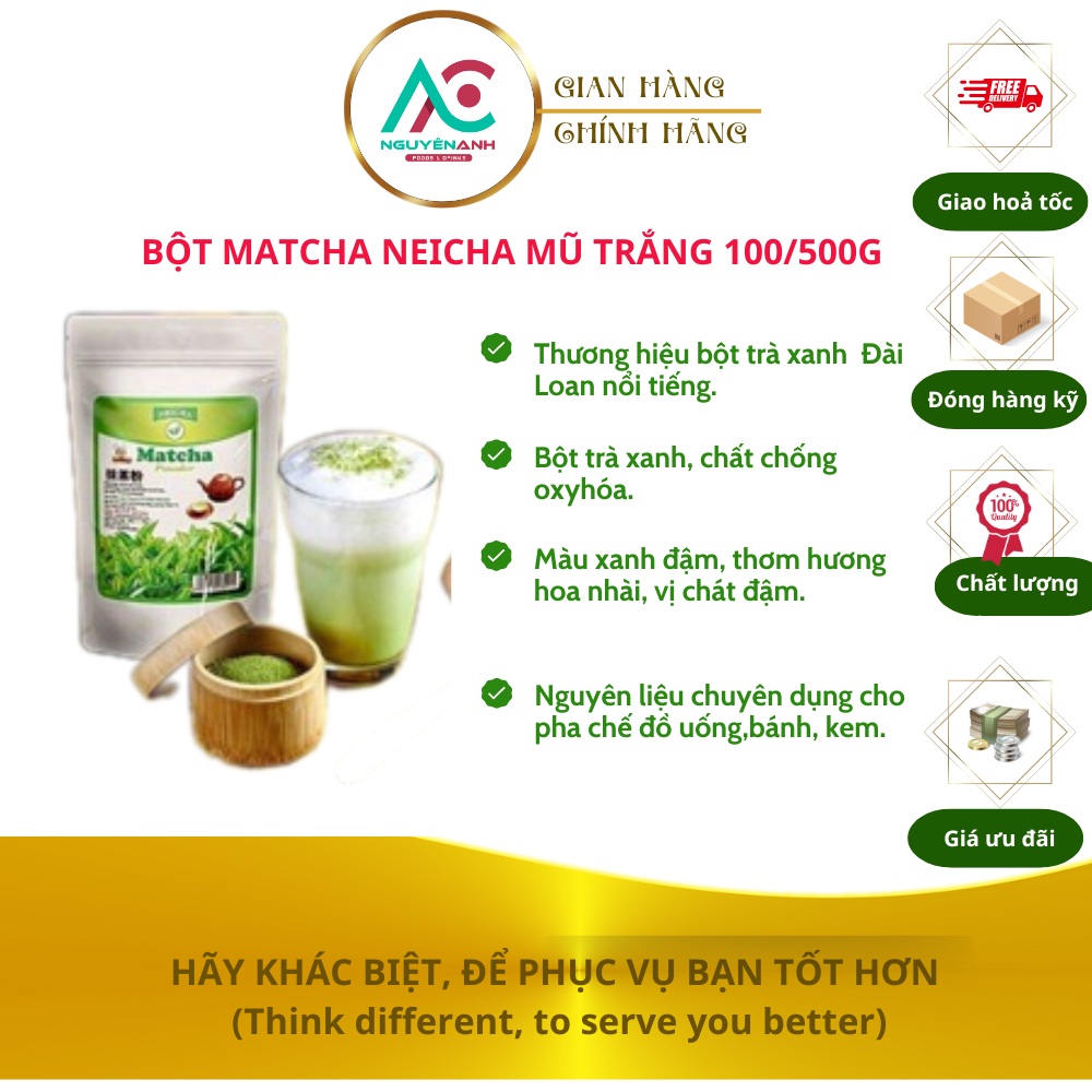 Matcha Neicha Đài Loan Mũ Trắng (500g) | Shopee Việt Nam
