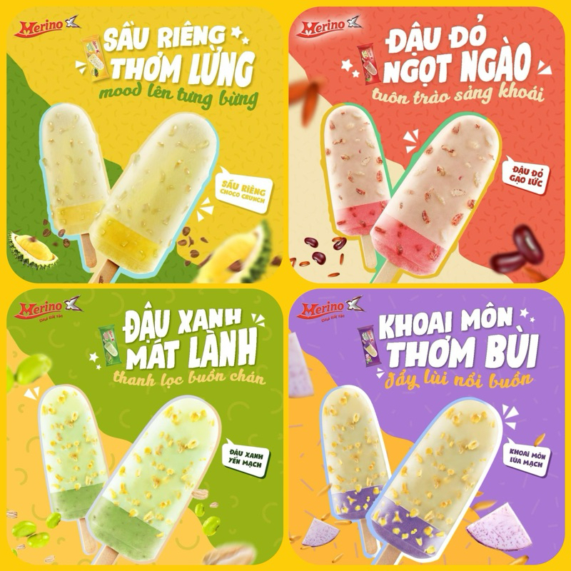 [Hoả Tốc Hà Nội] Kem Merino X Plus Sầu Riêng/ Đậu Đỏ/ Đậu Xanh/ Khoai ...